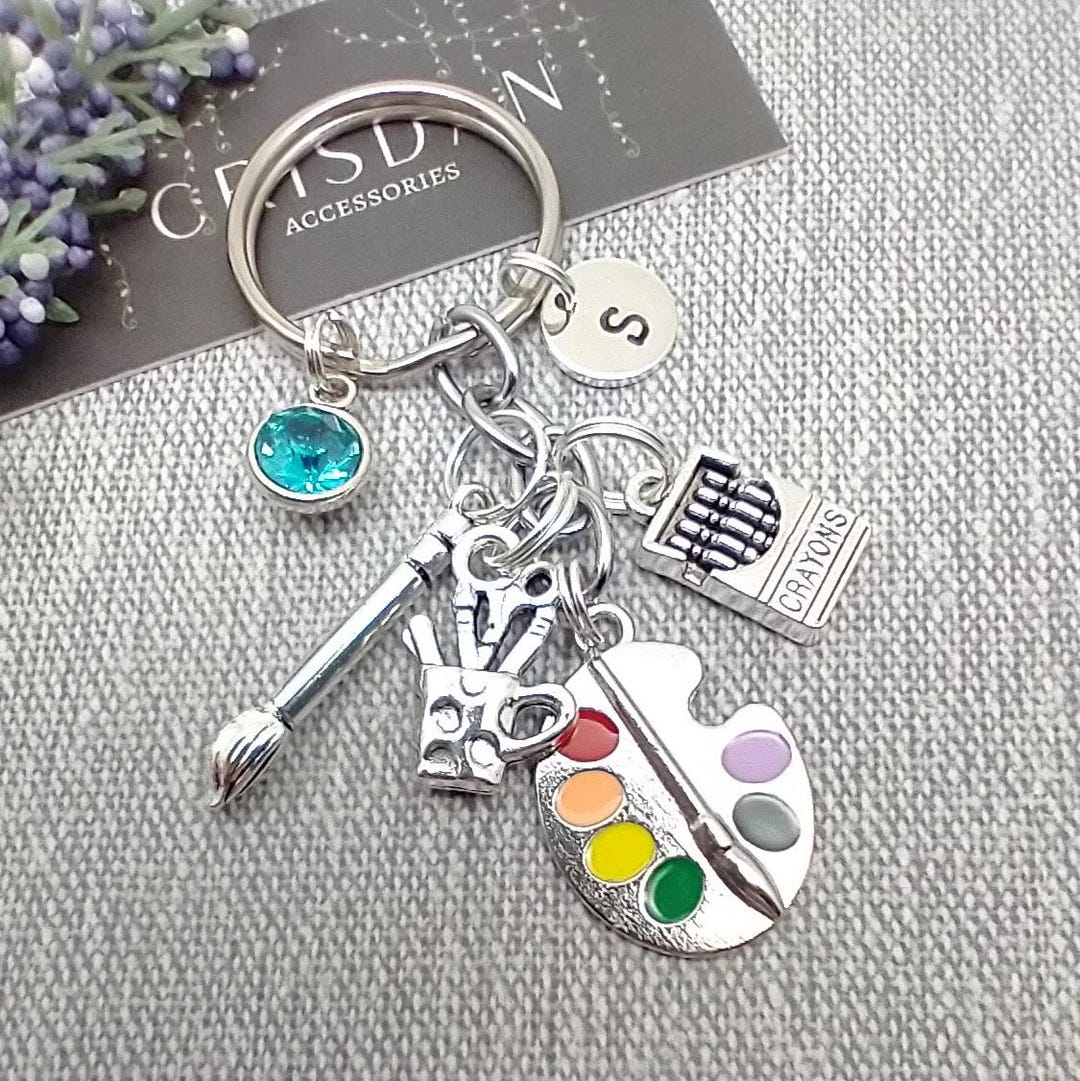 Art Keyring Gift, Artist Keychain, Art Teacher Gift, Art Graduate ...