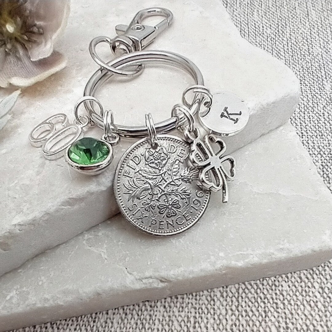 60th Birthday Gift, 1965 Silver Sixpence Keyring, 60th Gift Idea With ...