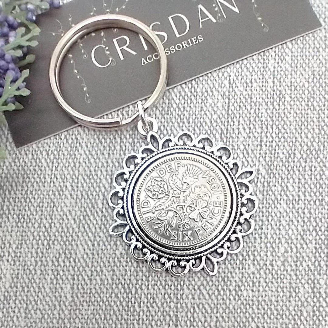 70th Birthday Gift, 1956 Silver Sixpence Keyring - Etsy