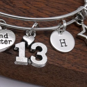 13th Birthday Bracelet for Granddaughter, Age 13 Jewellery, 13th Gift ...