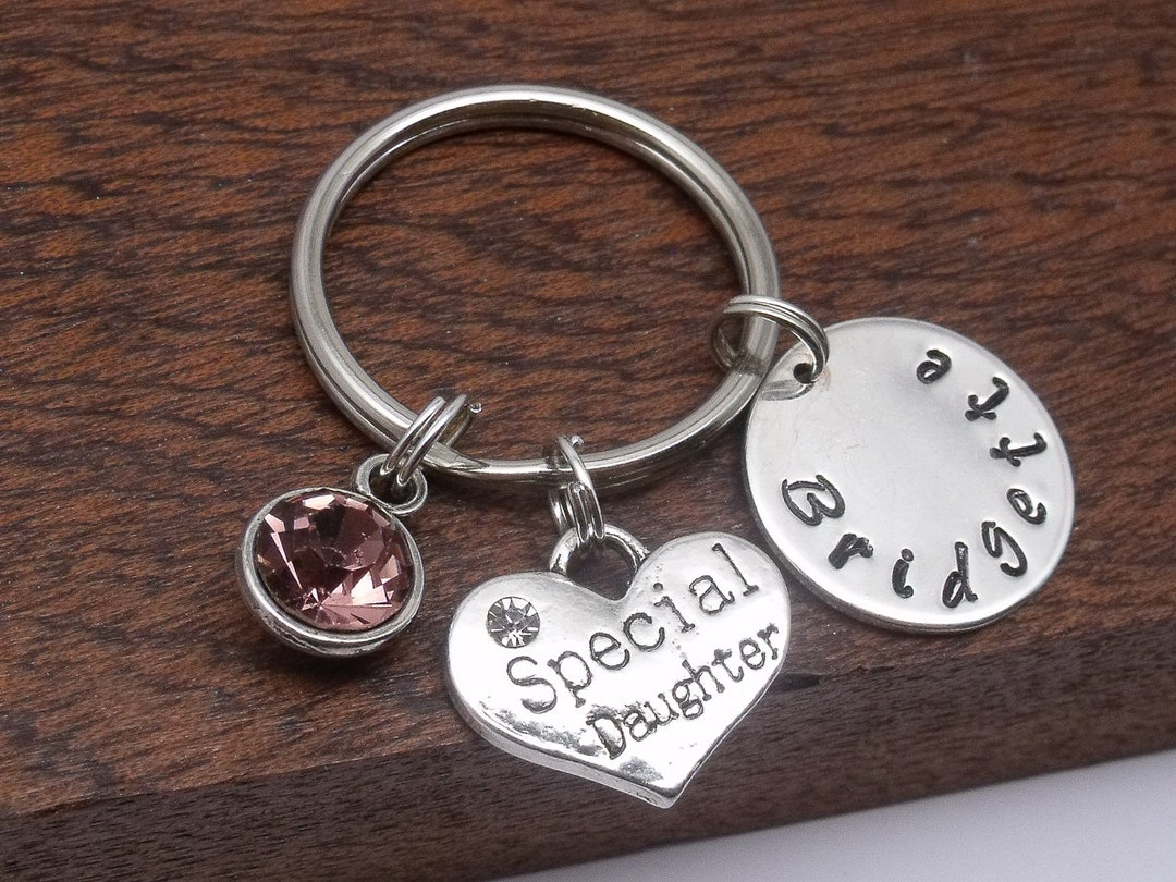 Special Daughter Name Keyring Gift, Daughter Keychain, Personalised ...