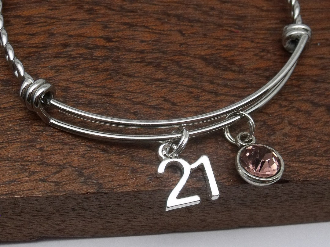 21st Birthday Birthstone Bracelet, Personalised 21st Jewellery, 21st ...