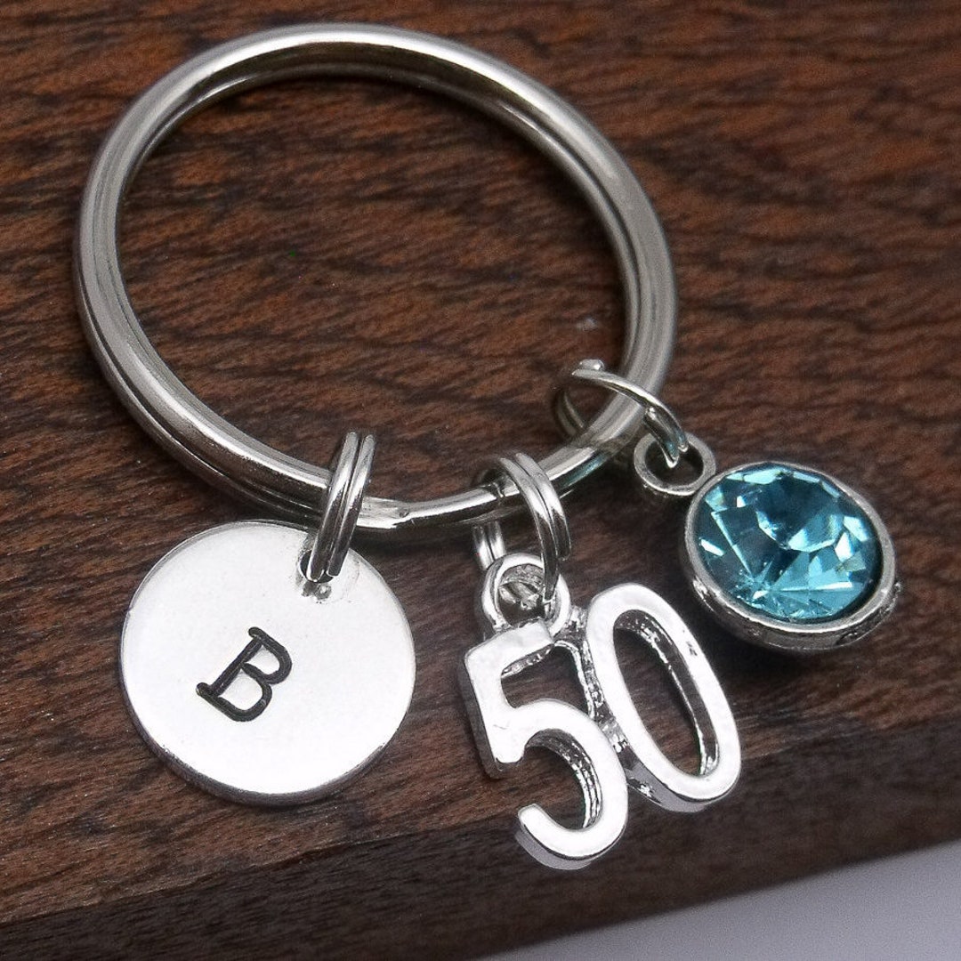 50th Birthday Keyring Gift, 50th Birthday Keychain, 50th Key Gift ...