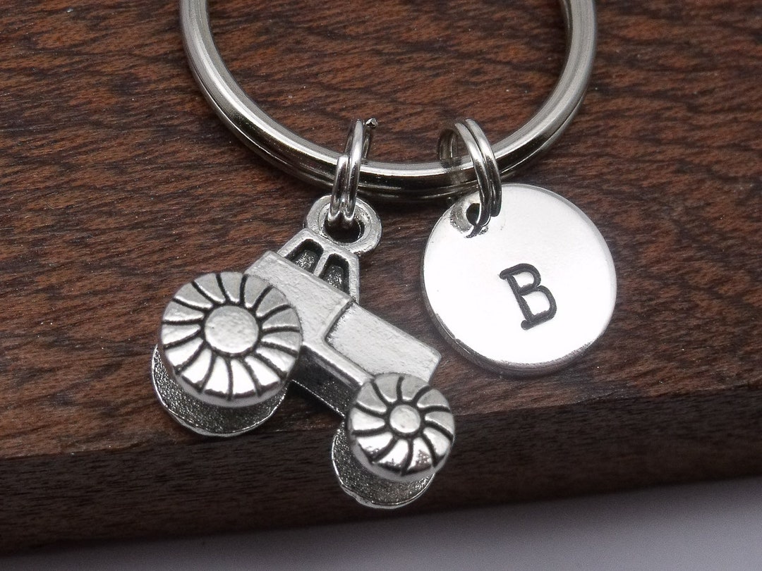 Tractor Farmer Keyring Gift, Tractor Keychain, Personalised Farmer Gift ...