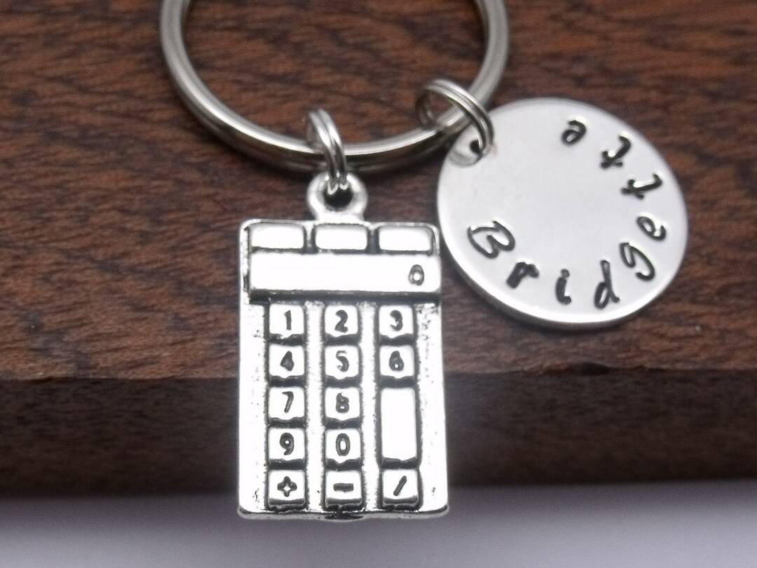 Calculator Name Keyring Gift, Calculator Keychain, Maths Personalised ...