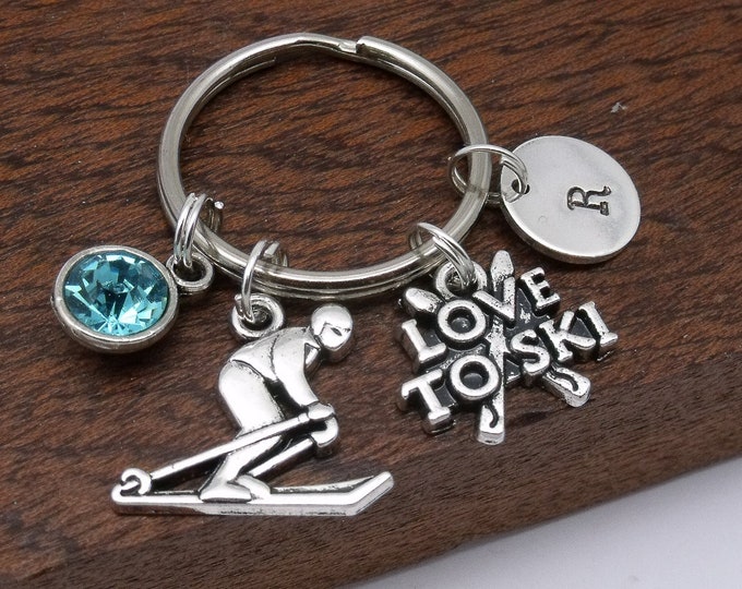 Ski Keychain, Skiing Key Chain, Gift for Skiier Teenager Teenage Teen ...