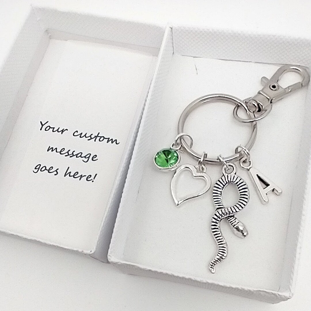 Snake Keyring Gift, Snake Keychain, Personalised Boxed Gift With ...
