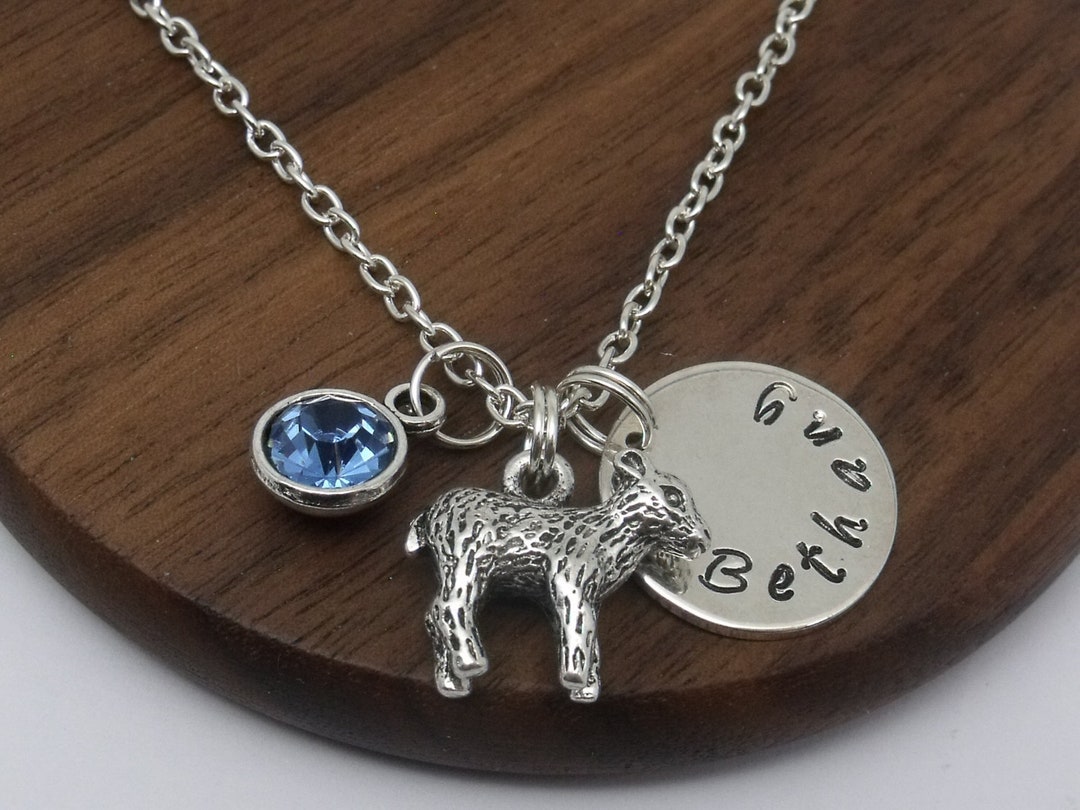 Lamb Necklace Gift, Lamb Jewellery, Lamb Pendant, Personalised Lamb ...