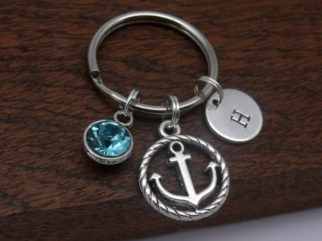 Anchor Keyring Gift, Anchor Keychain, Personalised Anchor Gift, Friendship Keyring Keychain Gift ...