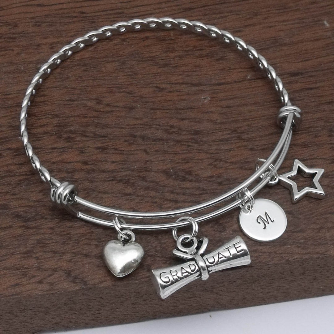 Graduation Initial Bracelet Gift, Graduation Jewellery, Graduate ...