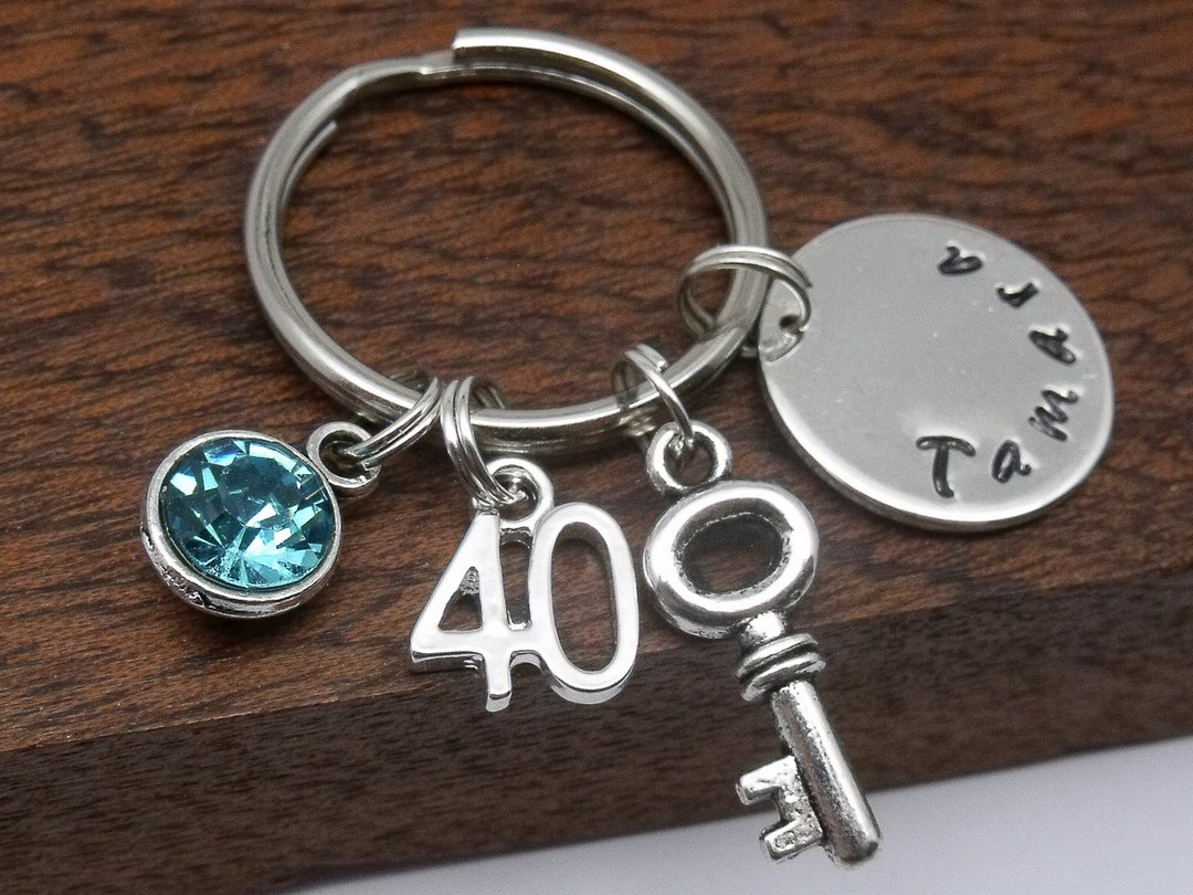 40th Birthday Name Keyring Gift, 40th Birthday Name Keychain, 40th Name ...