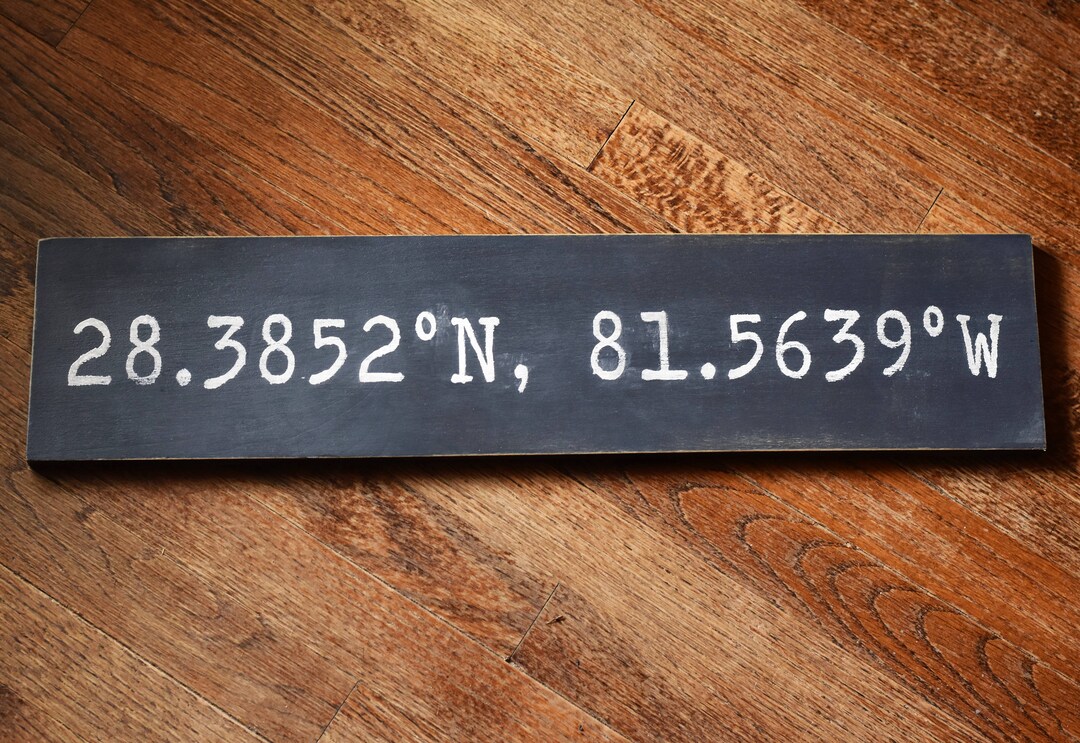 Coordinates Hand-painted Wood Sign / Custom / Personalized / Address ...