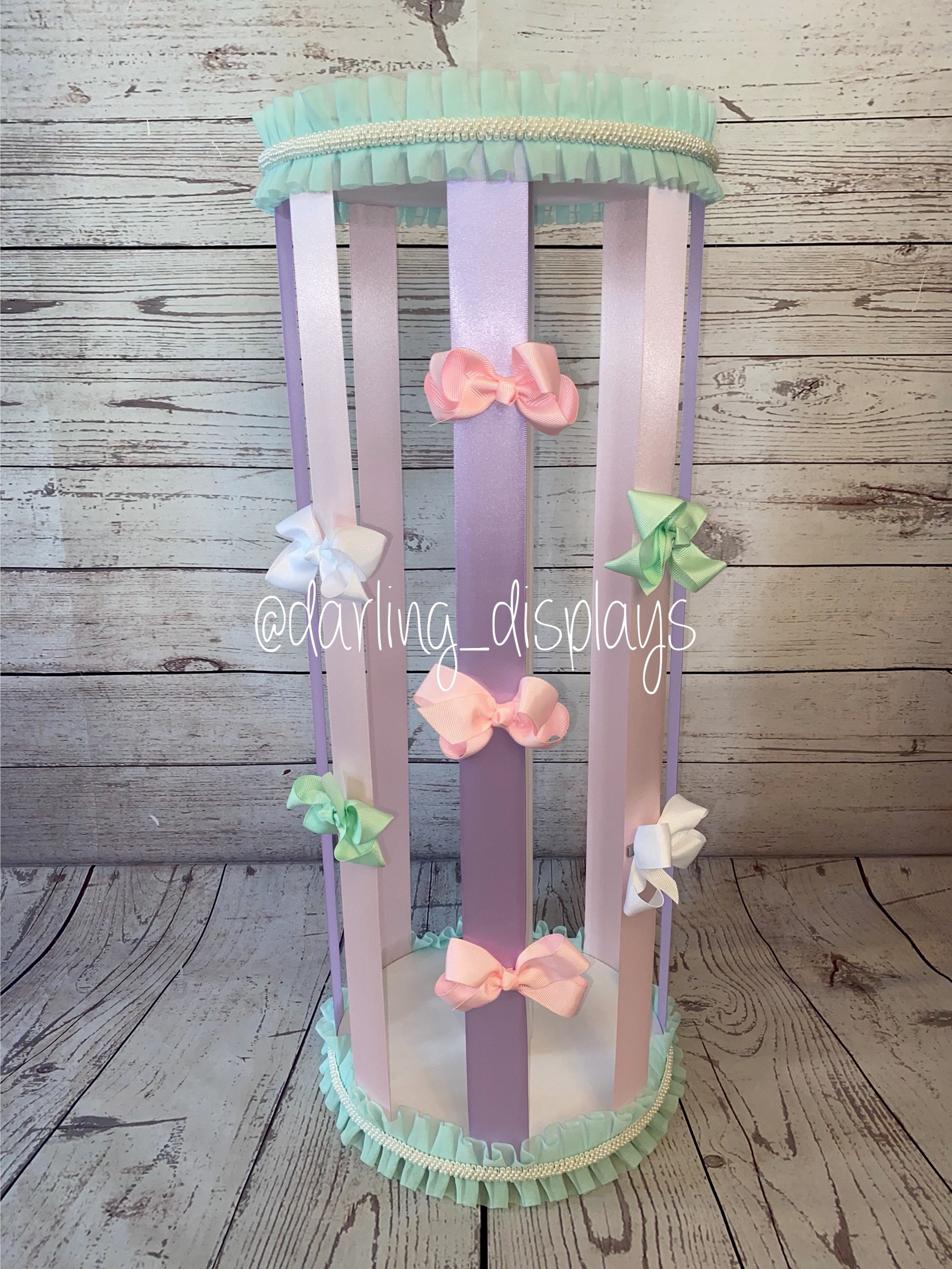 Spinning Bow Carousel.. Custom. Clip / Bow Holder / Storage **READ ...