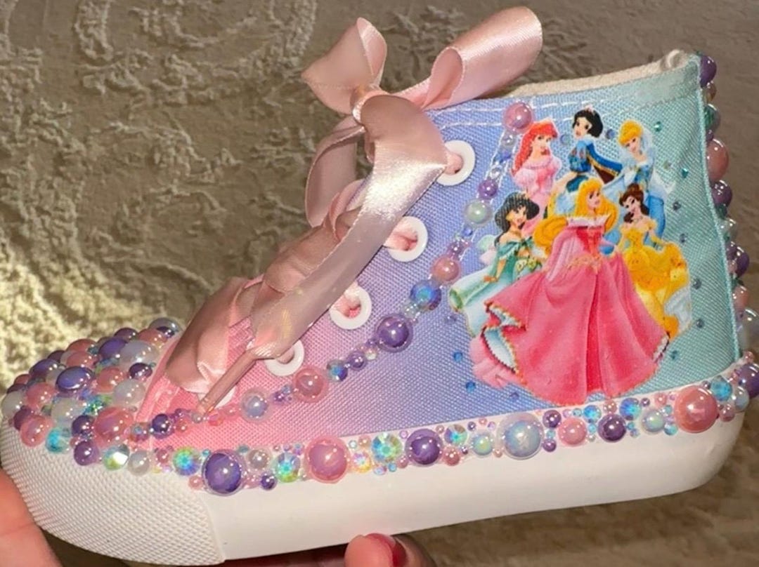 Pearl Beaded Disney Princess Sneakers - Etsy