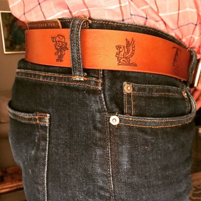 Your Logo Custom Genuine Leather Belt - Etsy