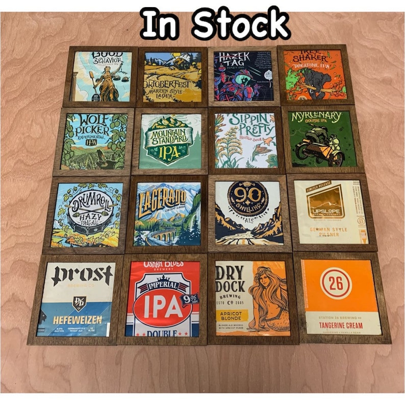 Beer Cans Turned Into Coasters With Wood Frame - Etsy