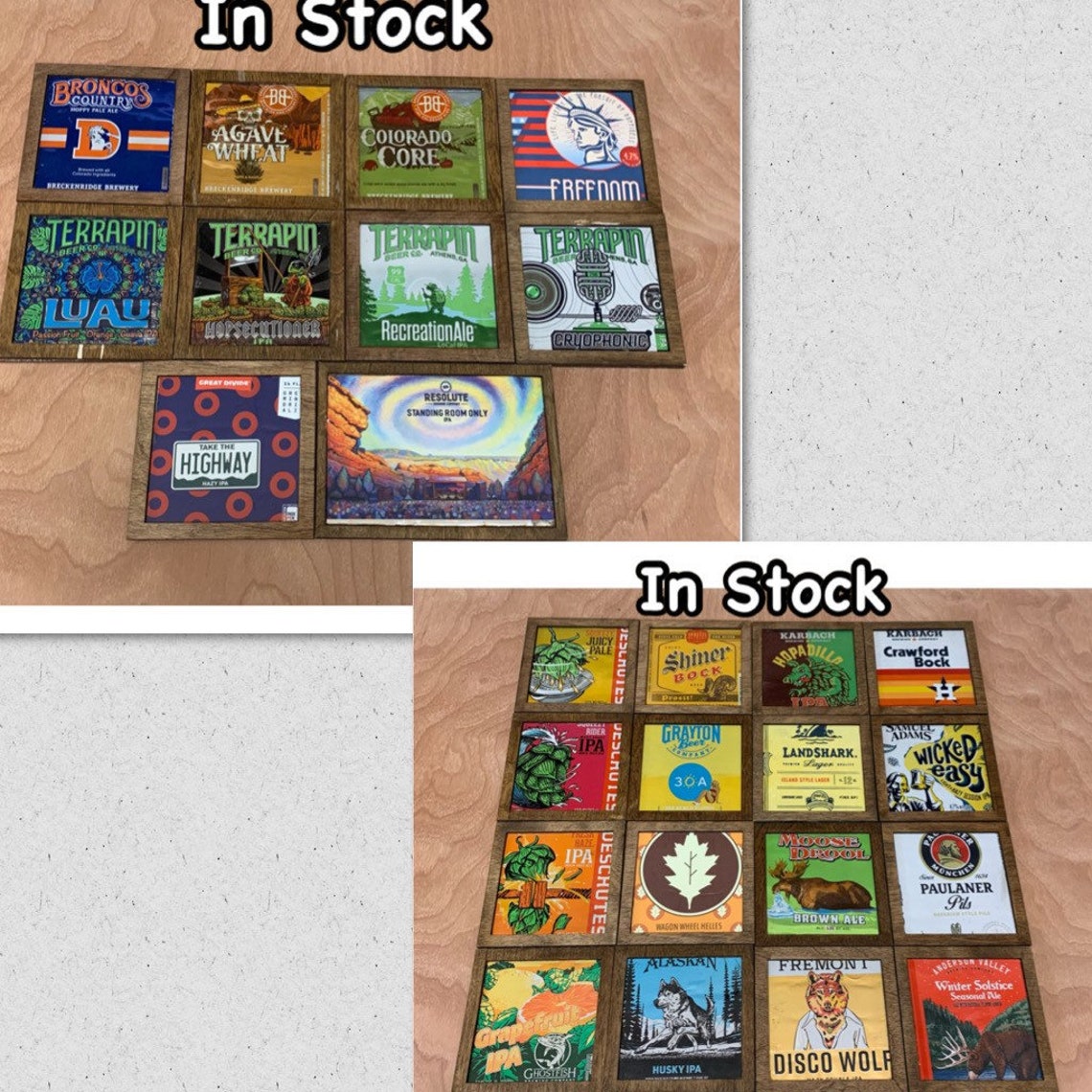 Beer Cans Turned Into Coasters With Wood Frame - Etsy