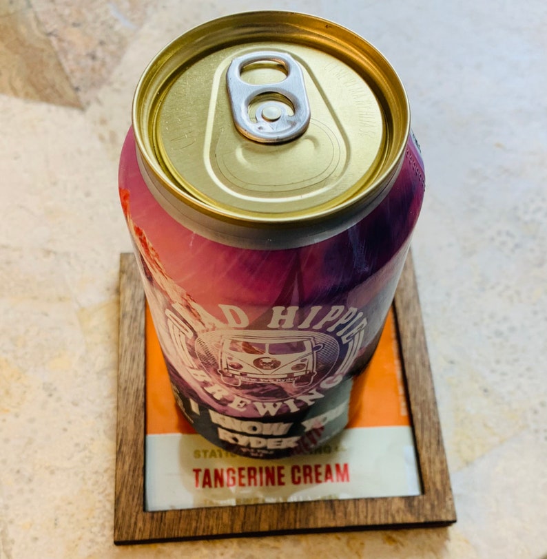 Beer Cans Turned Into Coasters With Wood Frame - Etsy