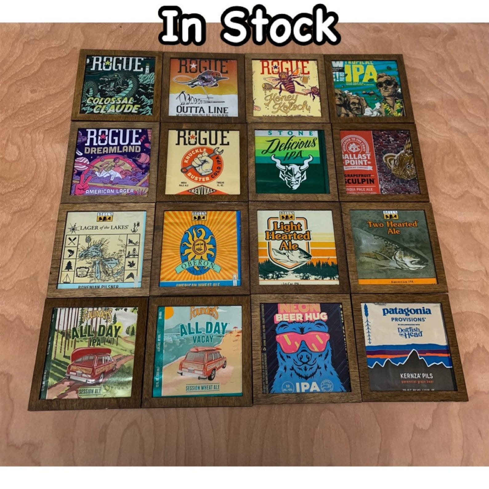 Beer Cans Turned Into Coasters With Wood Frame - Etsy