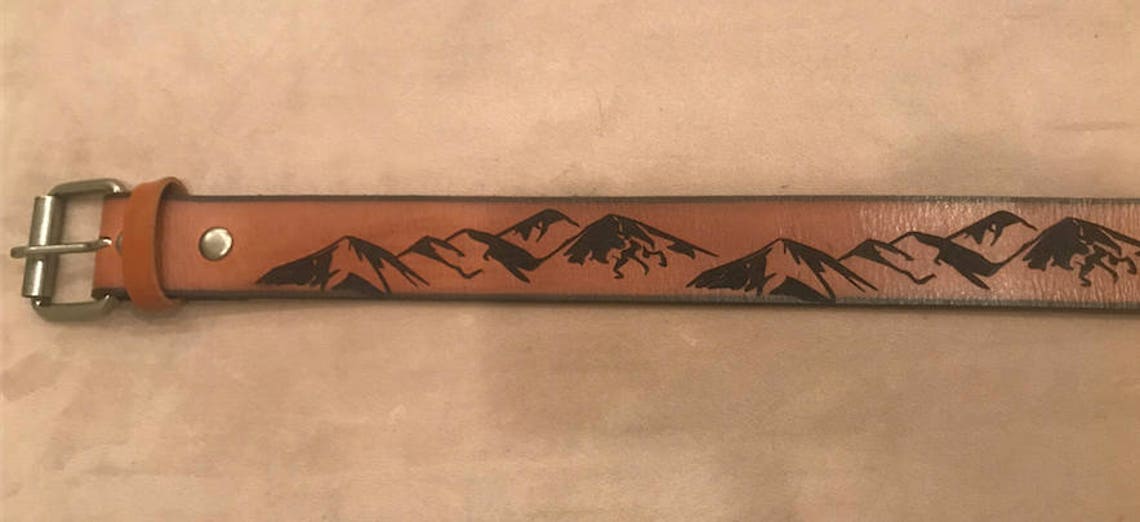 Leather Belt Mountain Themed Premium Quality - Etsy