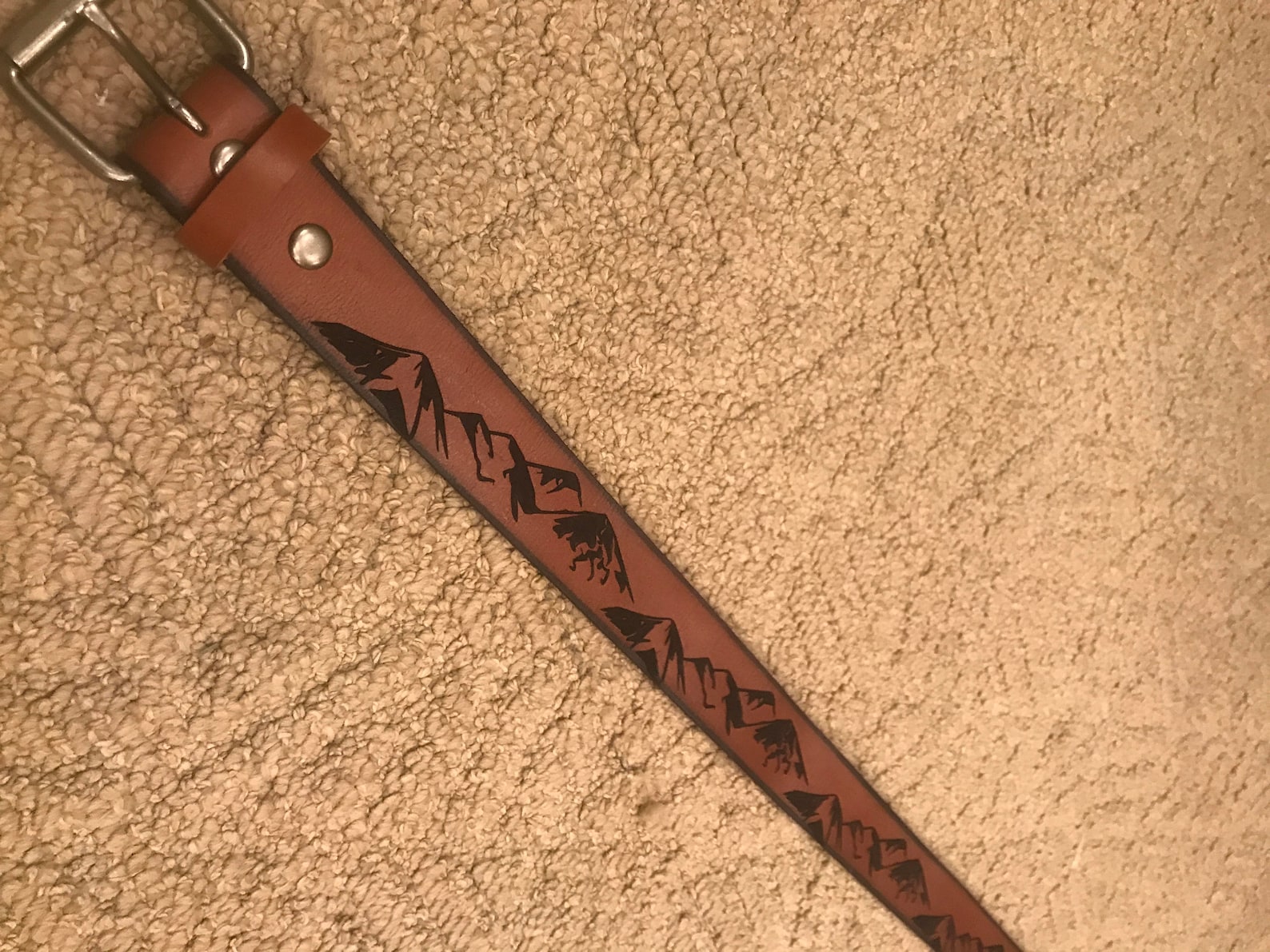 Leather Belt Mountain Themed Premium Quality | Etsy