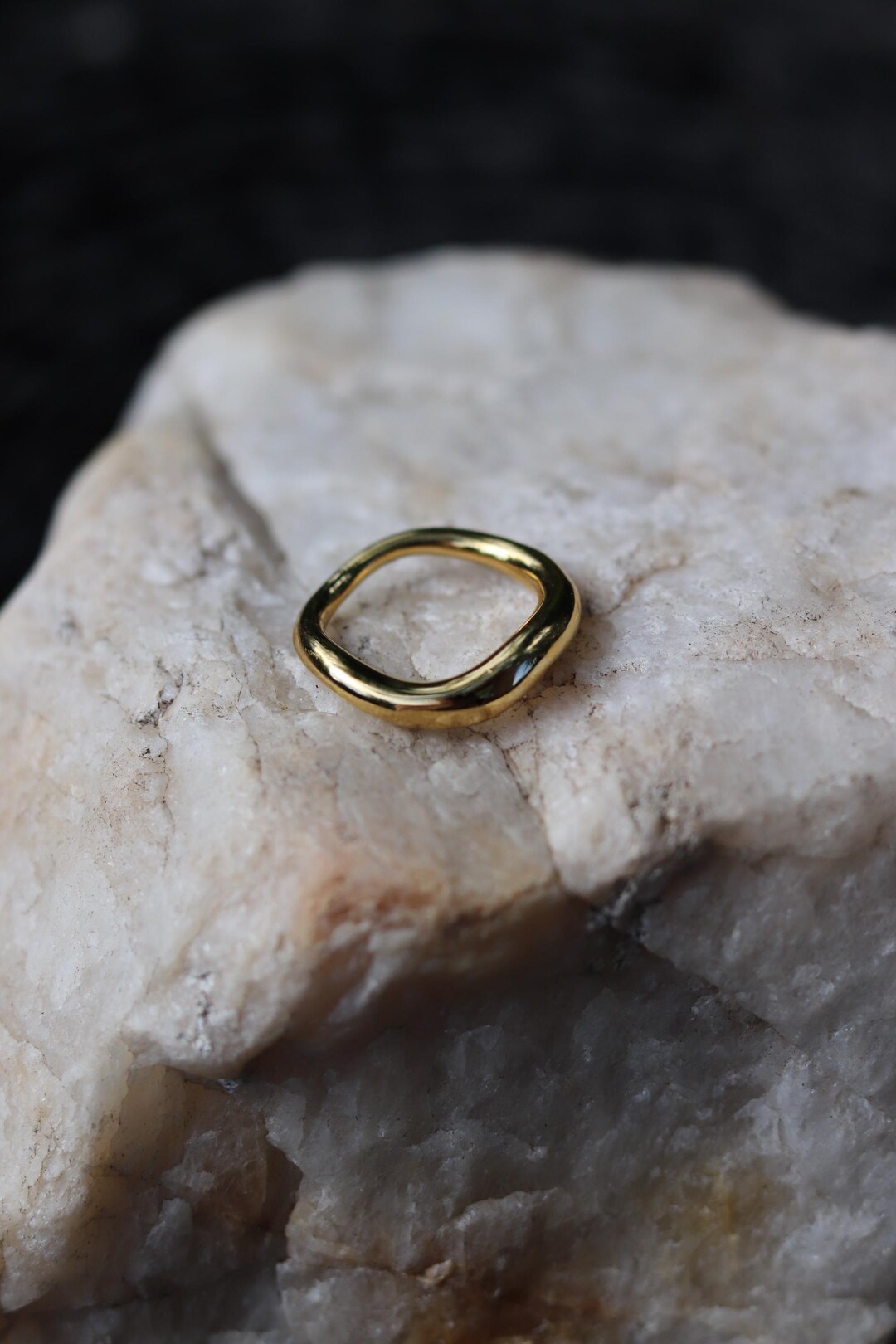 Wave Ring Gold 18k Gold Water Proof Stainless Steel Sizes 6 7 and 8 ...