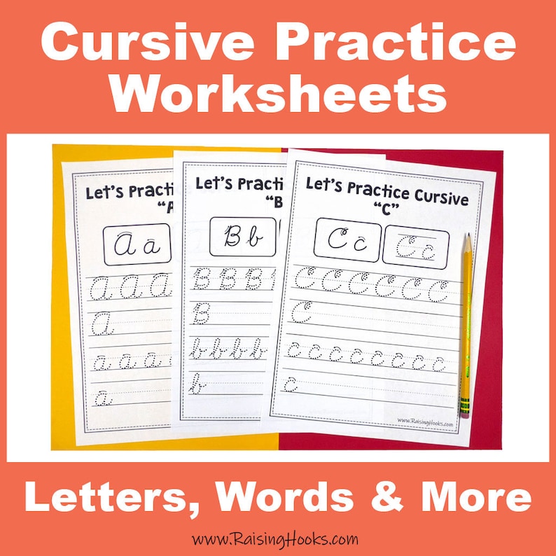Cursive Writing Learning Worksheets, Homeschool, Tracing, Writing, A to ...