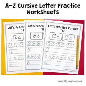 Cursive Writing Learning Worksheets, Homeschool, Tracing, Writing, A to ...