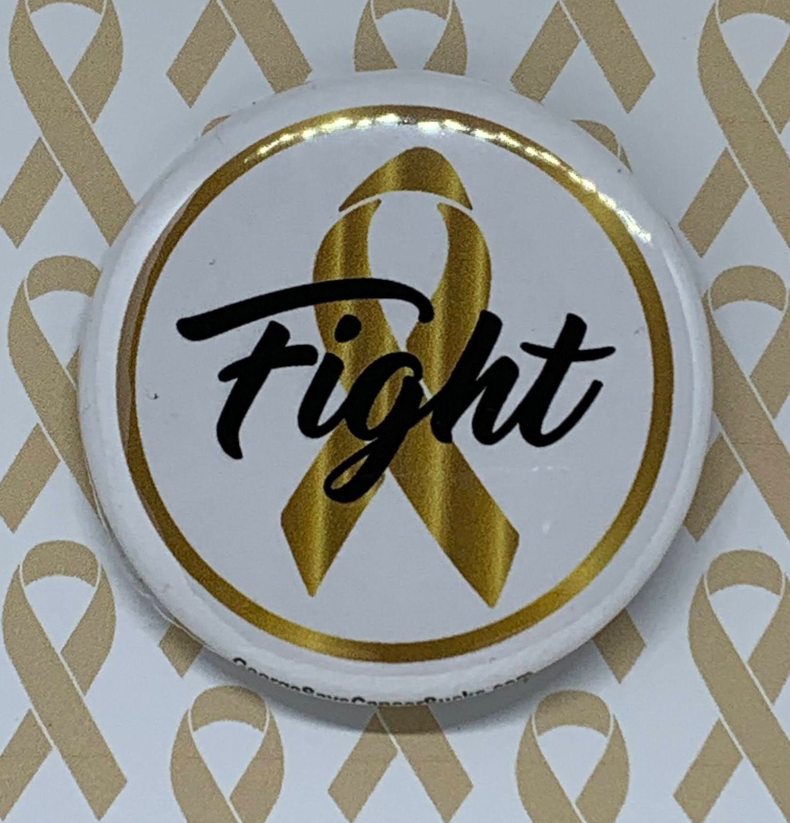 Gold Ribbon Fight 2.25 Pinback o botón magnético - Etsy España