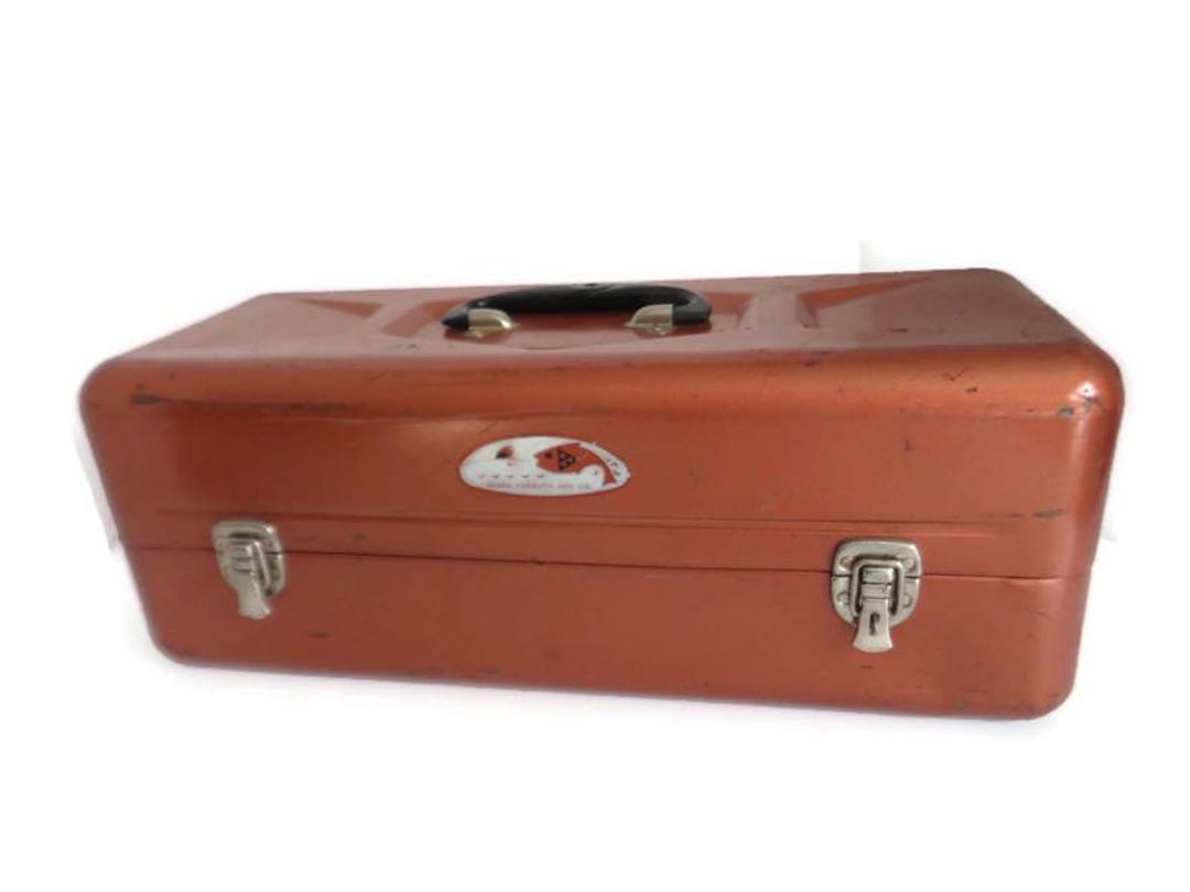 Vintage Sears Roebuck and Co. Metal Tool/fishing Tackle Box Large ...
