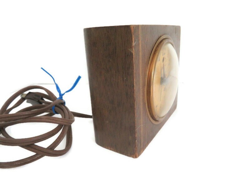 Vintage Telechron Alarm Clock Old Wood Framed Electric Clock Telechron ...