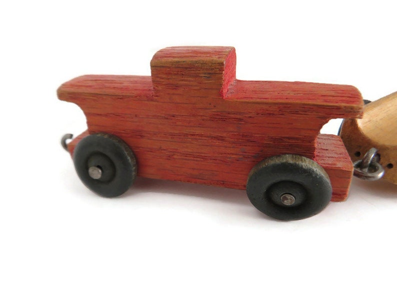 Small Vintage Wooden Toy Train Set Seven Pieces Wood Engine - Etsy