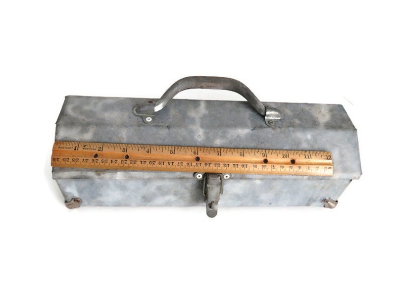 Vintage Metal Box Old Galvanized Metal Tool Box Industrial - Etsy