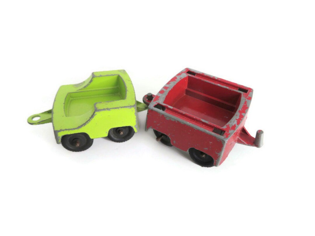 Vintage Tootsie Toy Trailers | Red and Lime Green Tootsietoy Die-cast ...