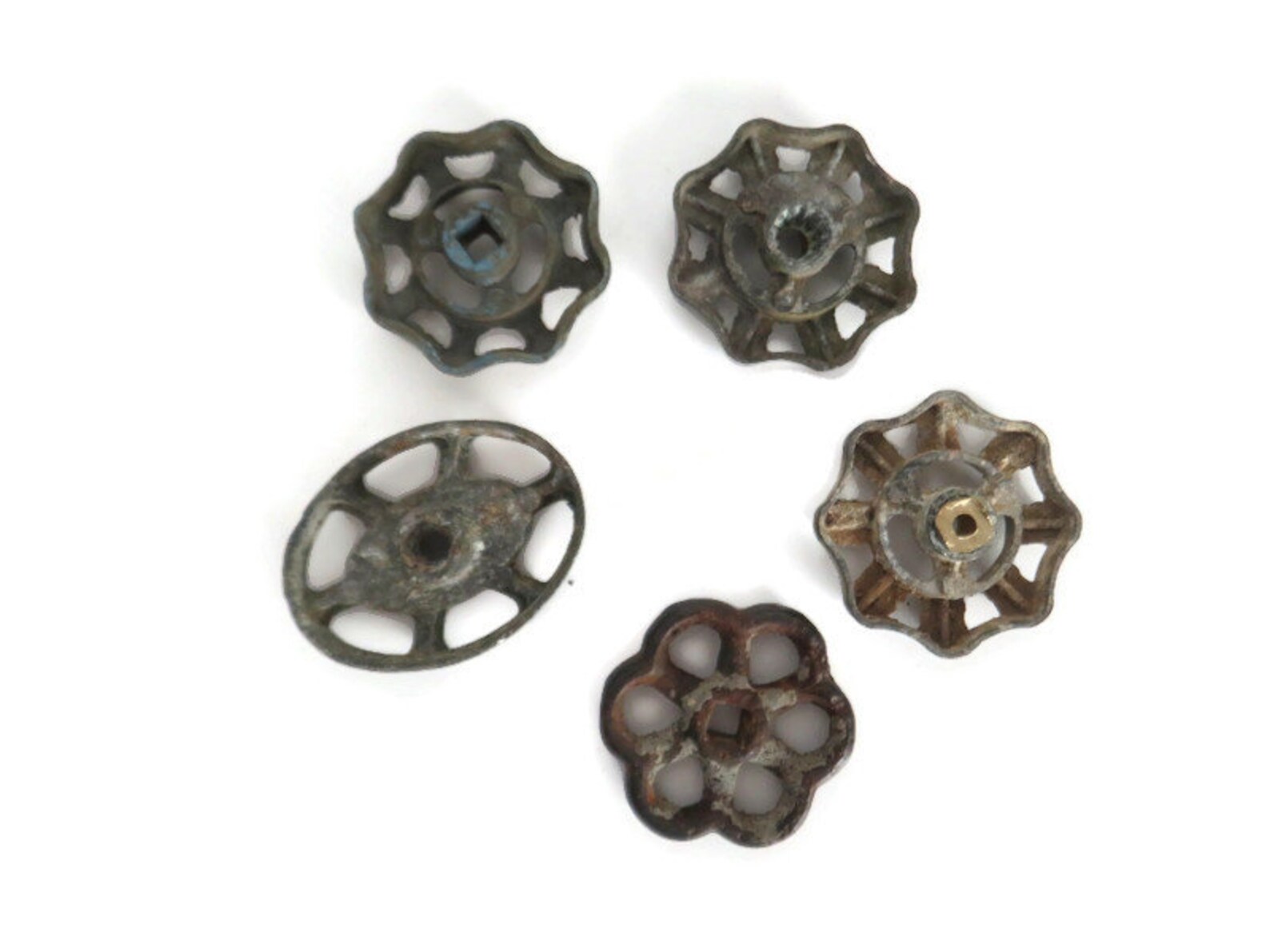 Five Industrial Salvage Faucet Handles. 5 Valve Turn Knobs. Water ...