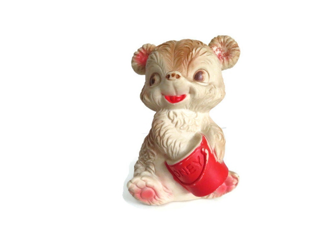 Vintage Rubber Honey Bear Squeeze Toy Children's Squeaky Bear Edward ...