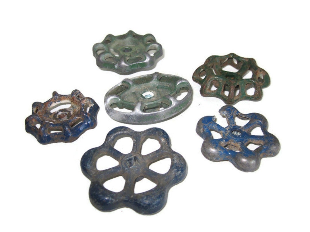 Faucet Handle Knobs 6 Assorted Style Spigot Salvage Hardware Knobs Six ...