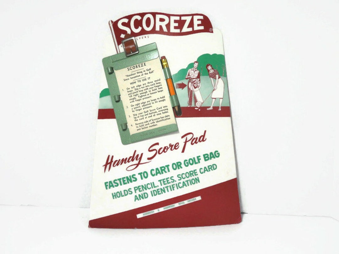 Vintage "scoreze" Store Display 1950's Handy Golf Score Pad for Golfers ...