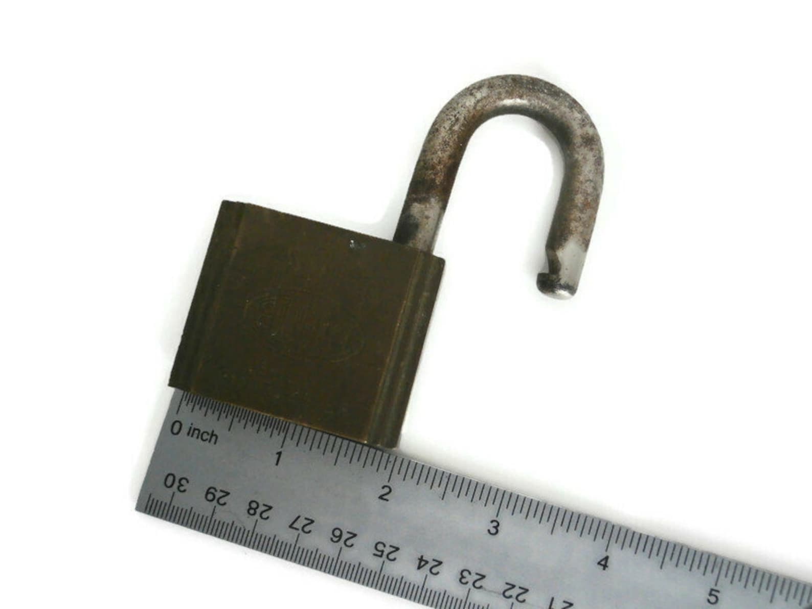 Vintage ELGIN Padlock Old Working Lock With Key Collectible Large Brass ...