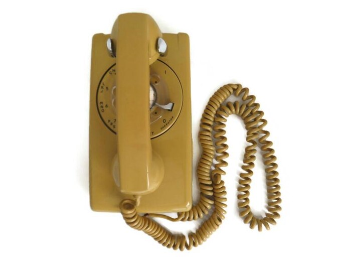 Vintage Continental System 1970's Harvest Gold Wall Mount Rotary ...