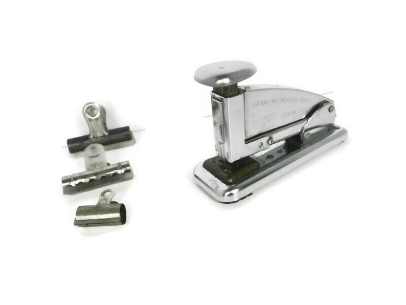 Vintage Office Stapler and Bulldog Clips Scout Stapler Model No.202 3 ...