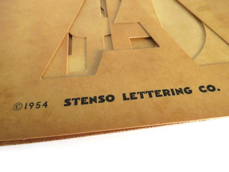 Vintage STENSO 5 Stencil Set 1954 Lettering Guide Set No. 95 Complete ...