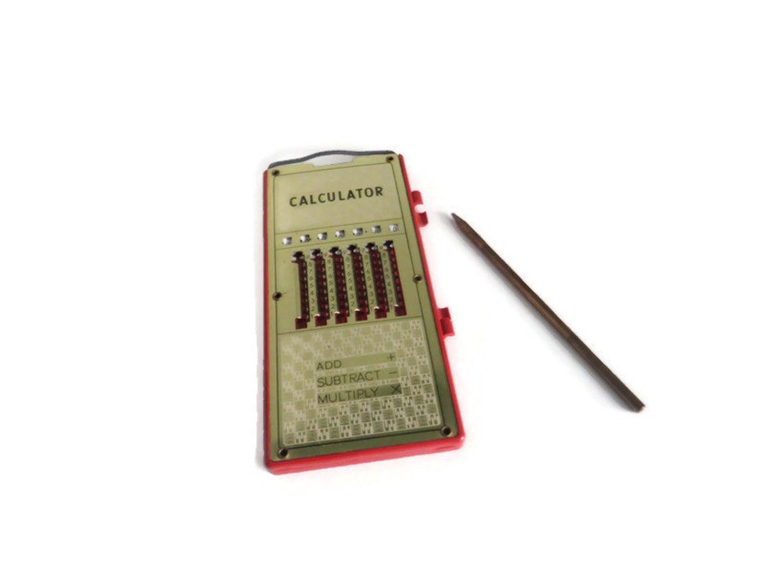 Vintage Manual Hand Slide Calculator Add Subtract Multiply Collectible ...