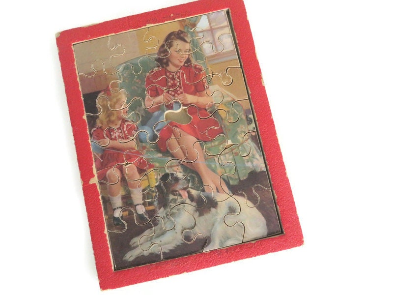 4 Vintage goes Tray Puzzles Four Old Wooden Jigsaw Puzzles Litho in USA ...