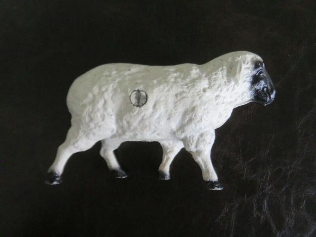 Vintage Cast Iron Sheep Coin Bank | Old Collectible White Sheep With ...