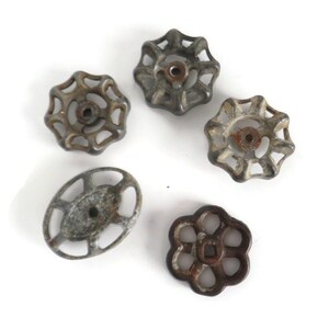 Five Industrial Salvage Faucet Handles. 5 Valve Turn Knobs. Water ...
