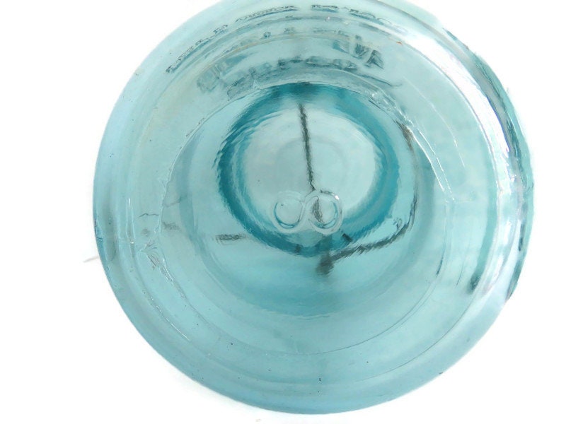 Vintage SELCO Surety Seal Blue Glass Jar Old Aqua Blue Quart Size ...