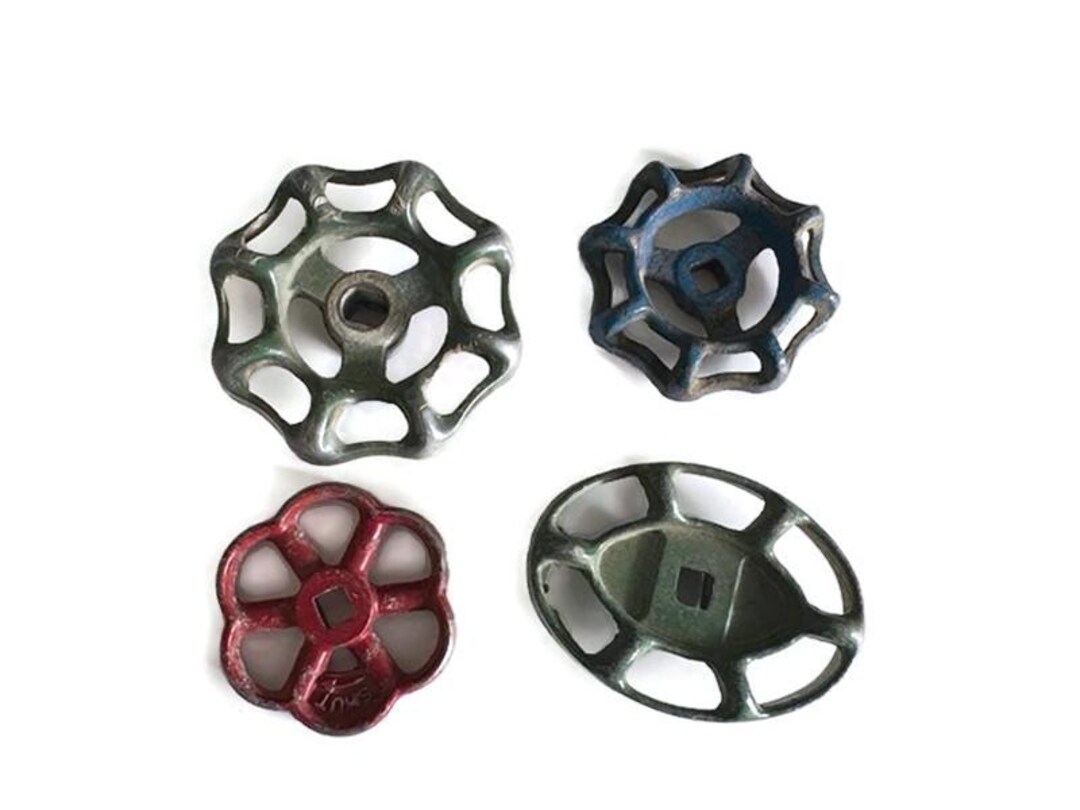 Four Industrial Salvage Faucet Handles Assorted Valve Turn Knobs Water ...