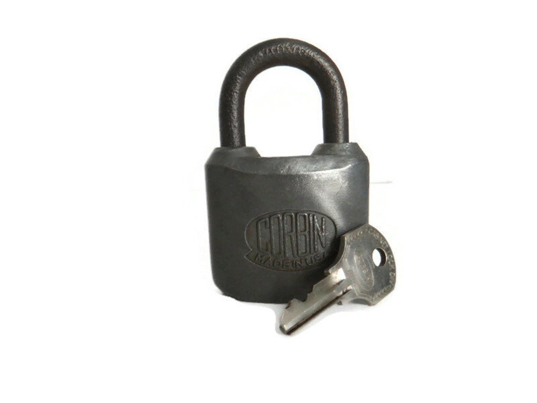 Vintage CORBIN Padlock and Corbin Key | Old Working Lock With Key ...