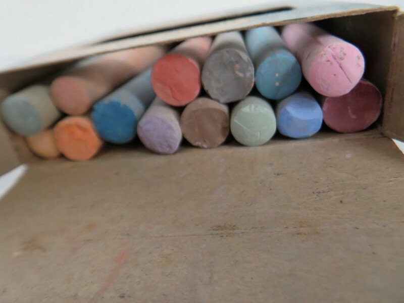Vintage Box of UVA No. 816 Colored Chalk Crayon by Binney & Smith Inc ...